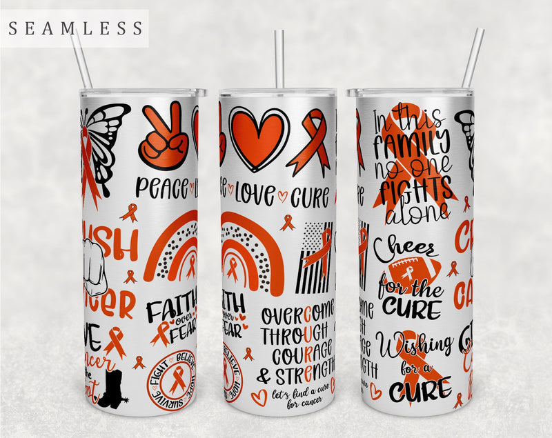 Leukemia Awareness Tumbler Wrap, 20 Oz Skinny Tumbler Leukemia ...