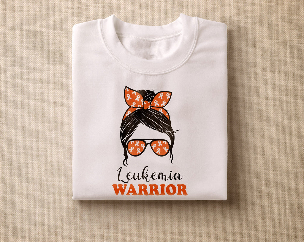Leukemia Warrior SVG, Leukemia Messy Bun SVG, Orange Cancer SVG ...