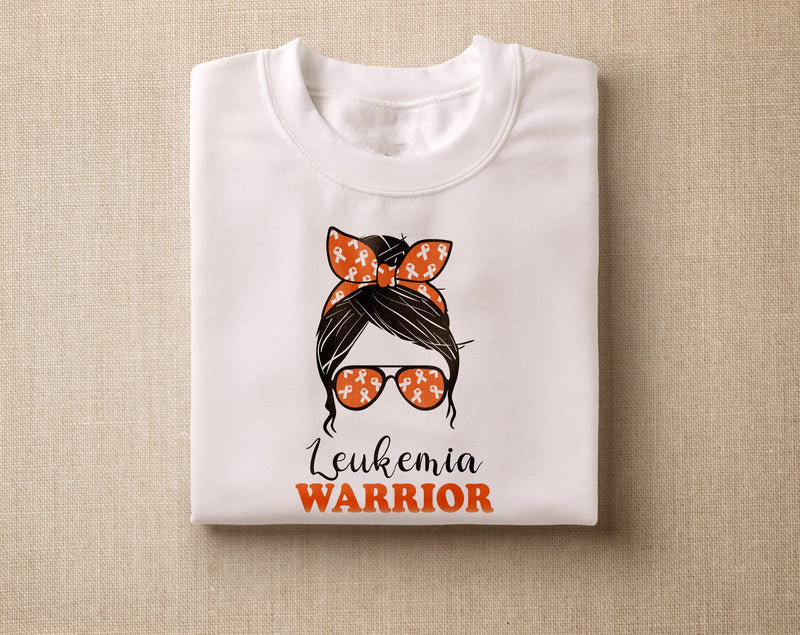 Leukemia Warrior SVG, Leukemia Messy Bun SVG, Orange Cancer SVG ...