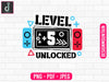 Level 5 unlocked png design, Birthday Png, Birthday Sublimation ...