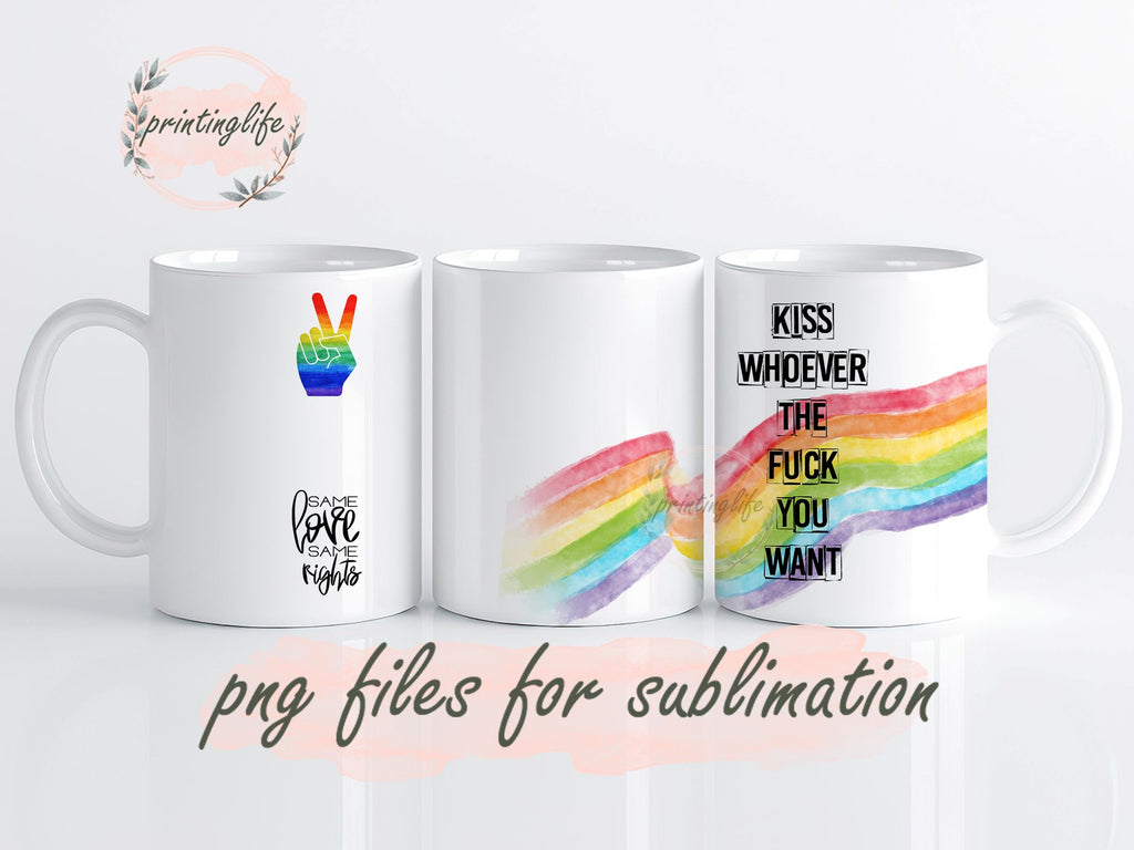 LGBT Mug Wrap, Gay Pride Files Png, Lesbian Png, LGBT Rainbow Mug, LGBT ...