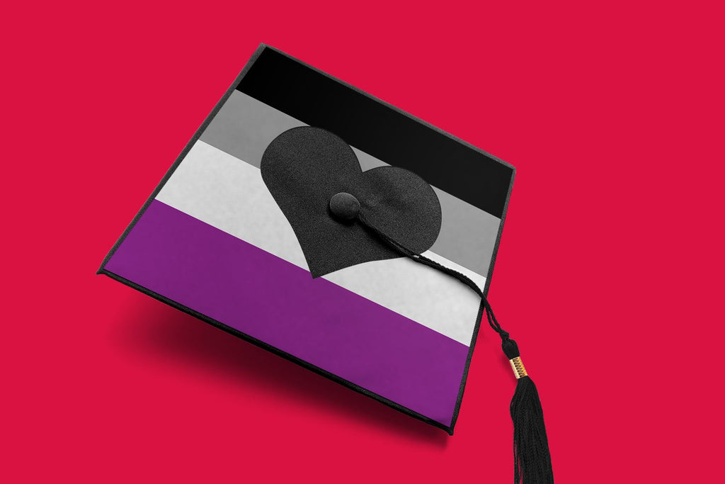 LGBT Pride Stripes with Heart Graduation Cap Decoration - So Fontsy