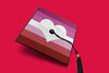 LGBT Pride Stripes with Heart Graduation Cap Decoration - So Fontsy