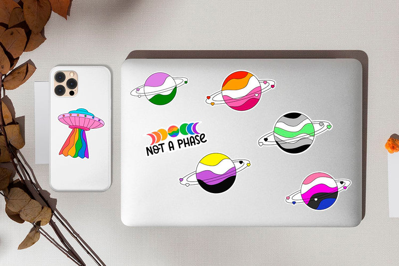 LGBTQ Flag Planet Printable sticker - So Fontsy