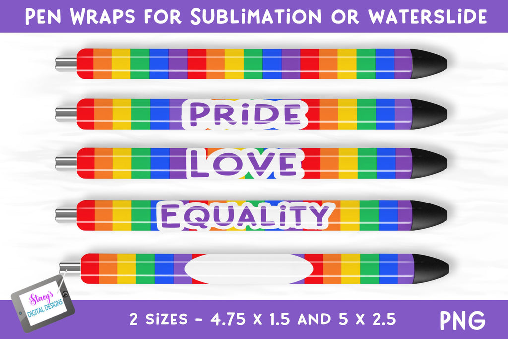 LGBTQ Pen Wrap Bundle for sublimation or waterslide - So Fontsy