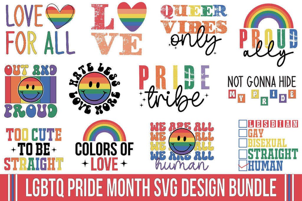 LGBTQ Pride Month SVG Design Bundle - So Fontsy