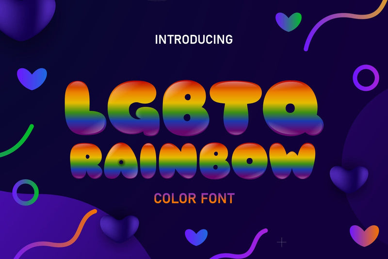 LGBTQ Rainbow Color Fonts - So Fontsy