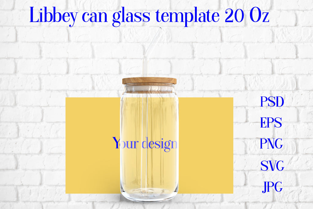 Libbey can glass template | Can glass wrap 20 Oz - So Fontsy