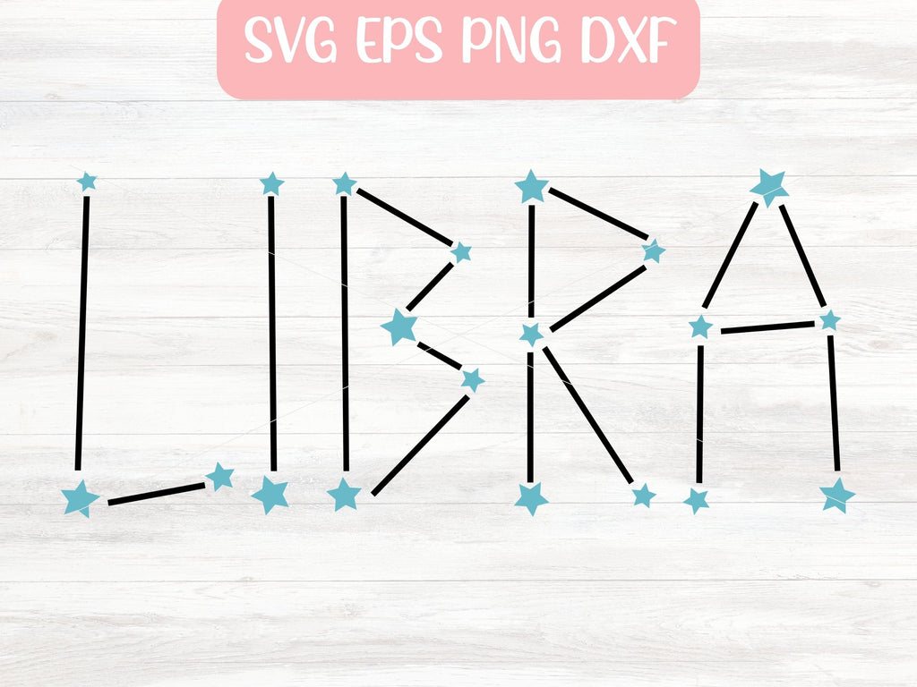 Libra SVG File for Cricut or Silhouette, Zodiac Sign Sublimation PNG ...