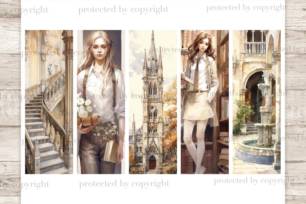 Light Academia Printable Bookmarks | Book Lover Bookmark - So Fontsy