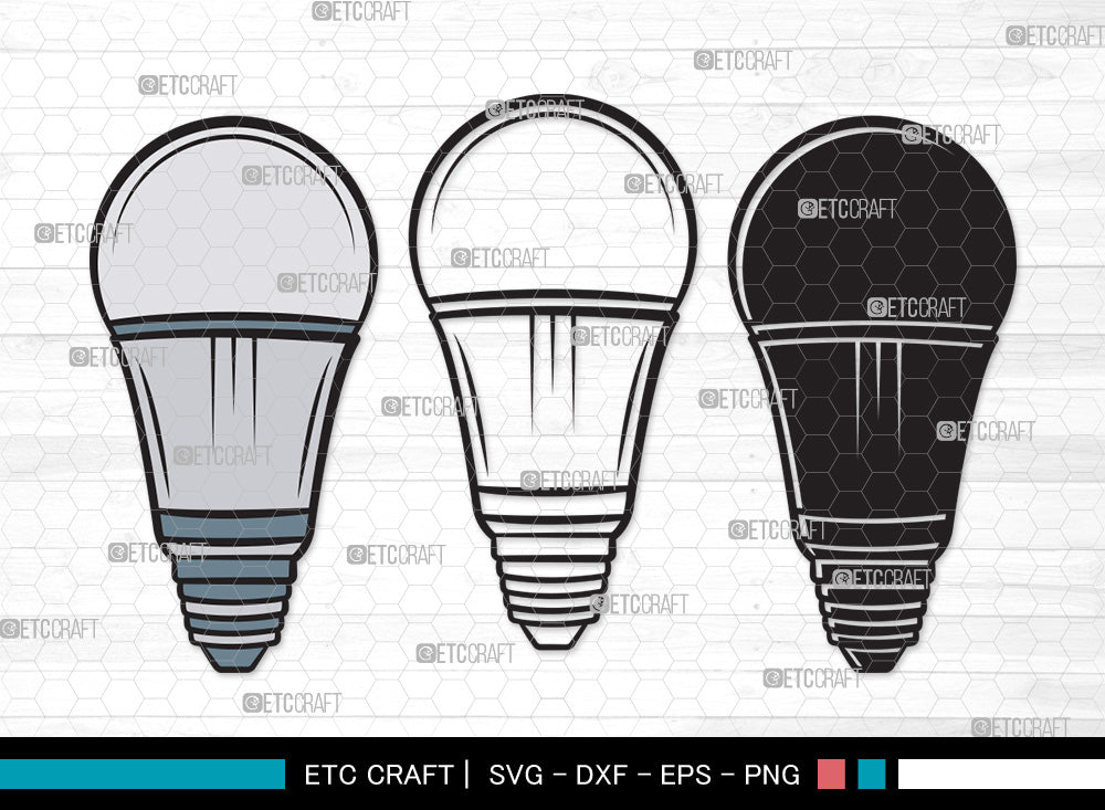 Light Bulb Clipart SVG | Energy Saving Light Svg | Light Svg | Bulb Svg ...