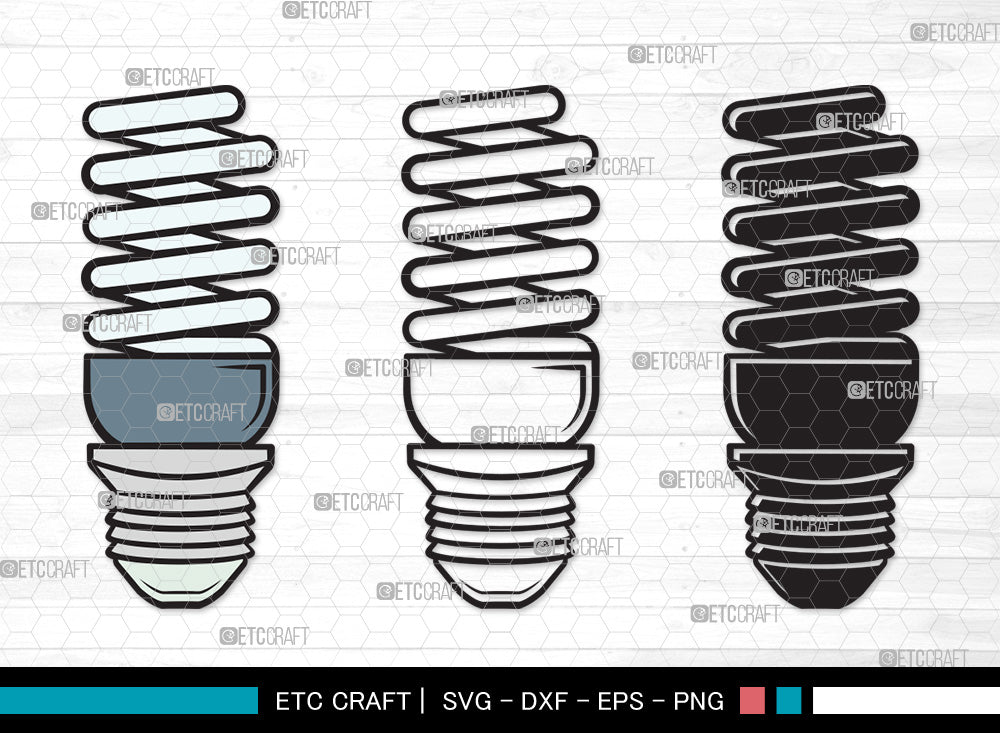 Light Bulb Clipart SVG | Energy Saving Light Svg | Light Svg | Bulb Svg ...