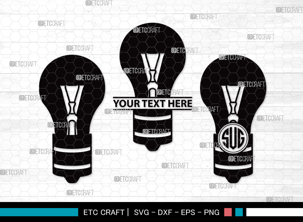Light Bulb Monogram SVG | Energy Saving Light Svg | Light Svg | Bulb ...
