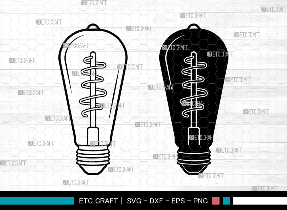 Light Bulb SVG, Light Svg, Energy Bulb Svg, Edison Bulb Svg, Light Bulb ...