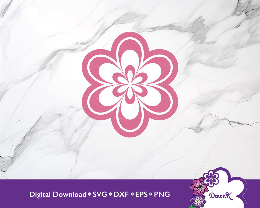 Light Pink Multi-Layered Flower SVG - Colored Flower, Layered Flower ...