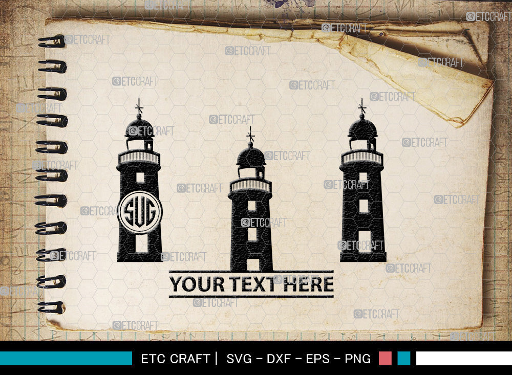 Lighthouse Monogram, Lighthouses Silhouette, Lighthouses SVG ...