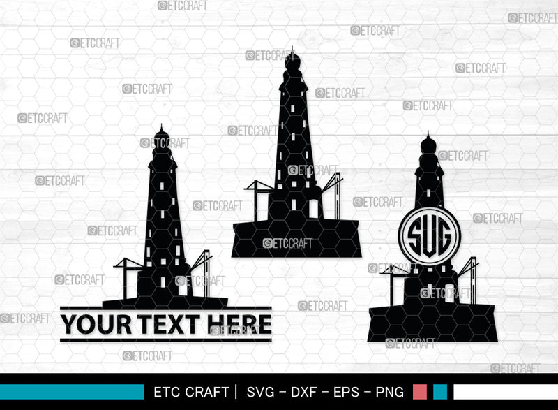 Lighthouse Monogram, Lighthouses Silhouette, Lighthouses SVG ...