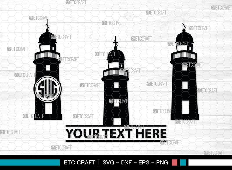 Lighthouse Monogram, Lighthouses Silhouette, Lighthouses SVG ...