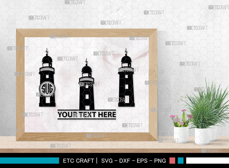 Lighthouse Monogram, Lighthouses Silhouette, Lighthouses SVG ...