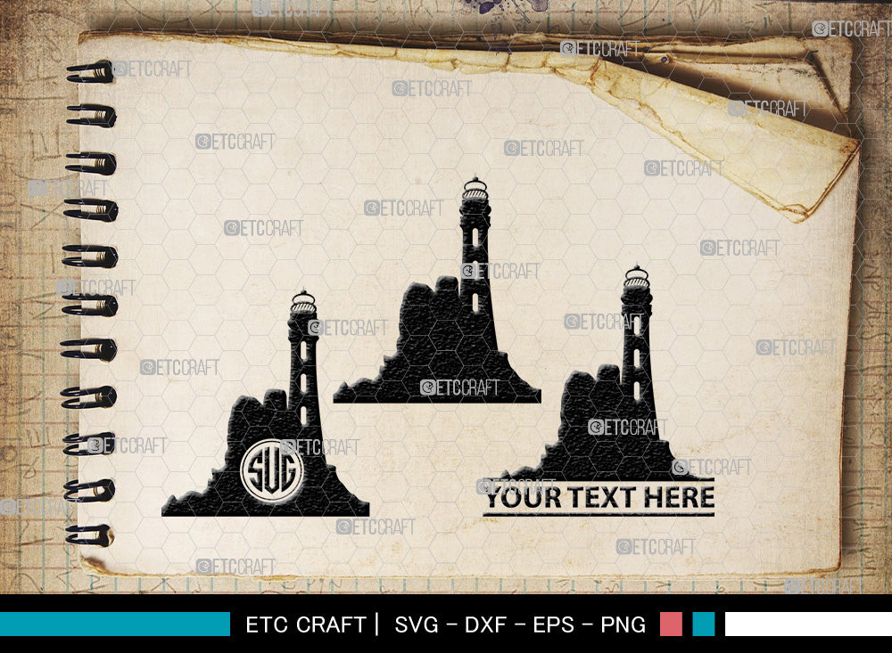 Lighthouse Monogram, Lighthouses Silhouette, Lighthouses SVG ...