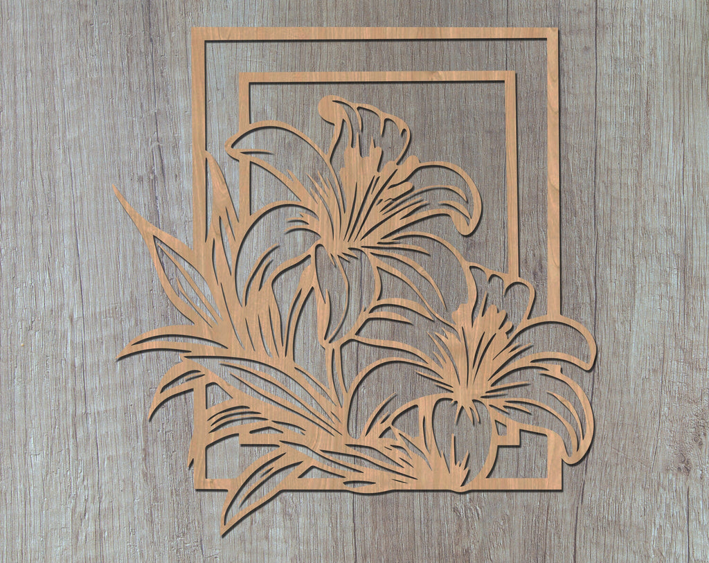 Lily Flowers Laser SVG Cut File, Lily Glowforge File, Lily Flowers DXF ...