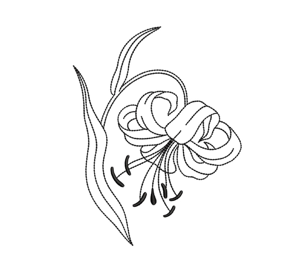 Lily Machine Embroidery Design, 6 sizes - So Fontsy