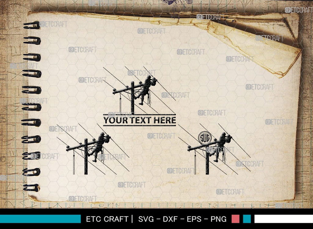 Lineman Monogram, Lineman Silhouette, Lineman SVG, Line Worker Svg ...