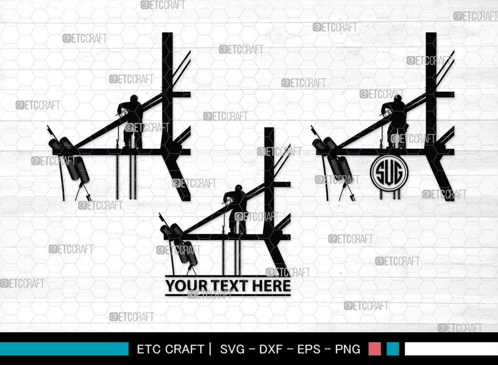 Lineman Monogram, Lineman Silhouette, Lineman SVG, Line Worker Svg ...