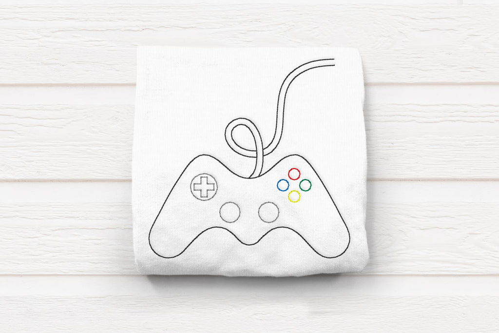 Linework Video Game Controller Embroidery - So Fontsy