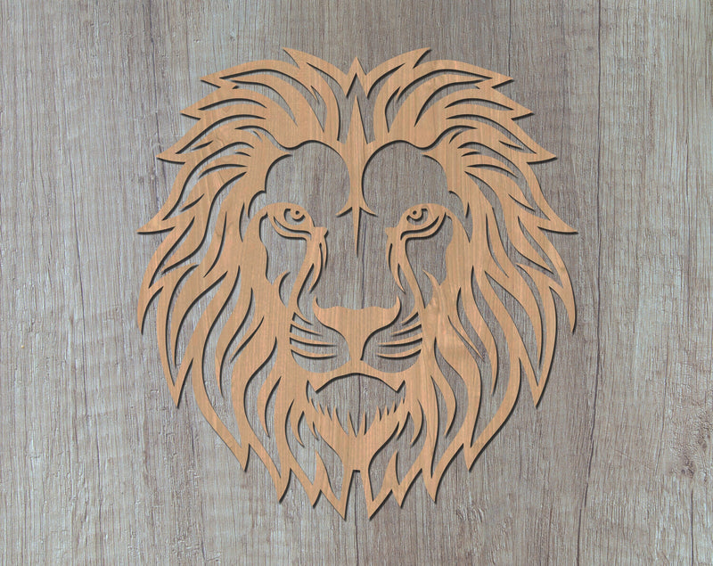 Lion Laser SVG Cut File, Lion Glowforge File, Lion DXF, Lion Wall Art SVG - So Fontsy