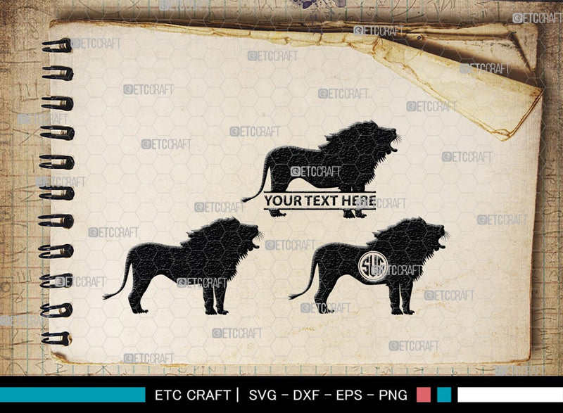 Lion Monogram, Lion Silhouette, Lion SVG, Lion Head Svg, Lions Svg ...