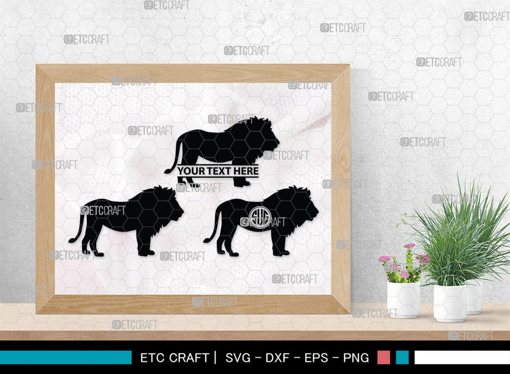 Lion Monogram, Lion Silhouette, Lion SVG, Lion Head Svg, Lions Svg ...