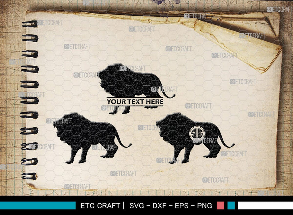 Lion Monogram, Lion Silhouette, Lion SVG, Lion Head Svg, Lions Svg ...
