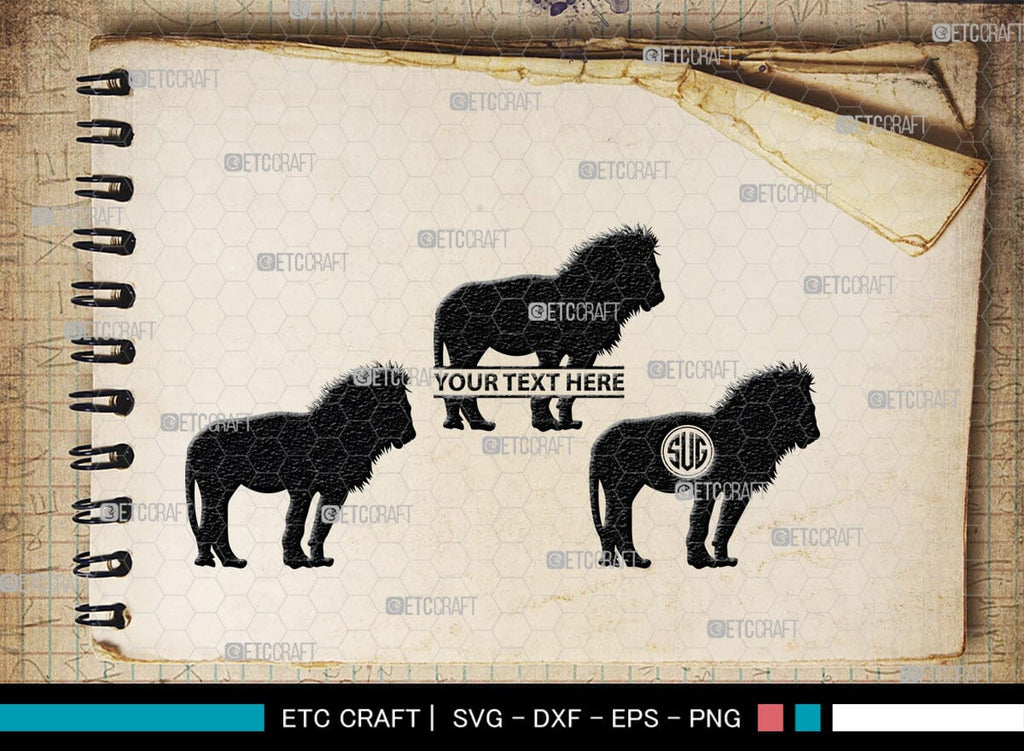 Lion Monogram, Lion Silhouette, Lion SVG, Lion Head Svg, Lions Svg ...