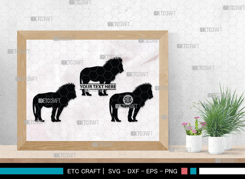 Lion Monogram, Lion Silhouette, Lion SVG, Lion Head Svg, Lions Svg ...