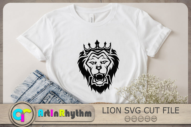 Lion Svg, Lion Head With Crown Svg, Crown Svg, King Svg - So Fontsy