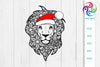 Lion with Santa Hat svg cut file - So Fontsy