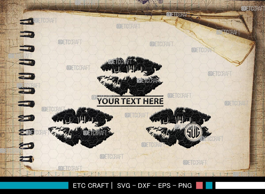 Lips Monogram, Lips Silhouette, Lips SVG, Lip Svg, Kissing Lip Svg ...