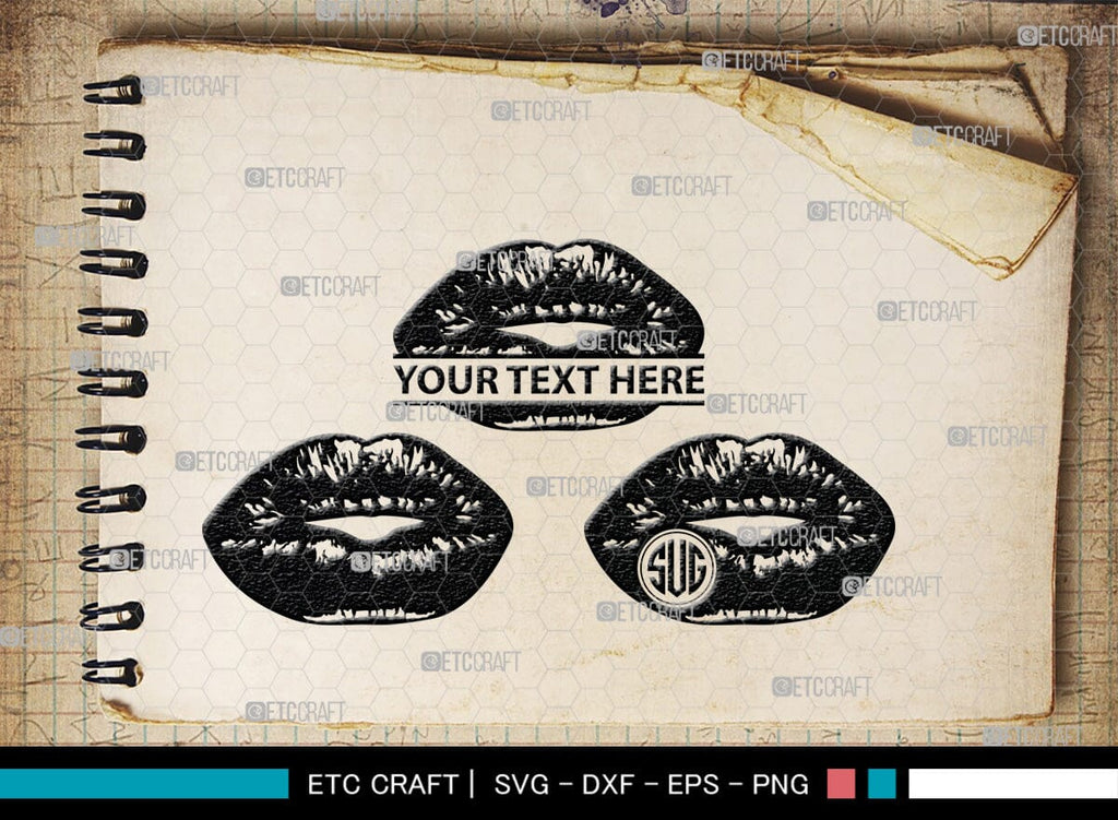 Lips Monogram, Lips Silhouette, Lips SVG, Lip Svg, Kissing Lip Svg ...