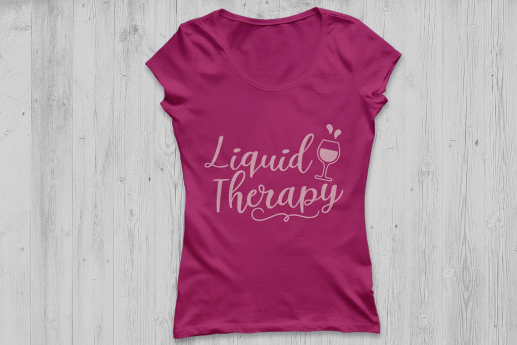 Liquid Therapy| Wine Glass SVG Cutting Files. - So Fontsy