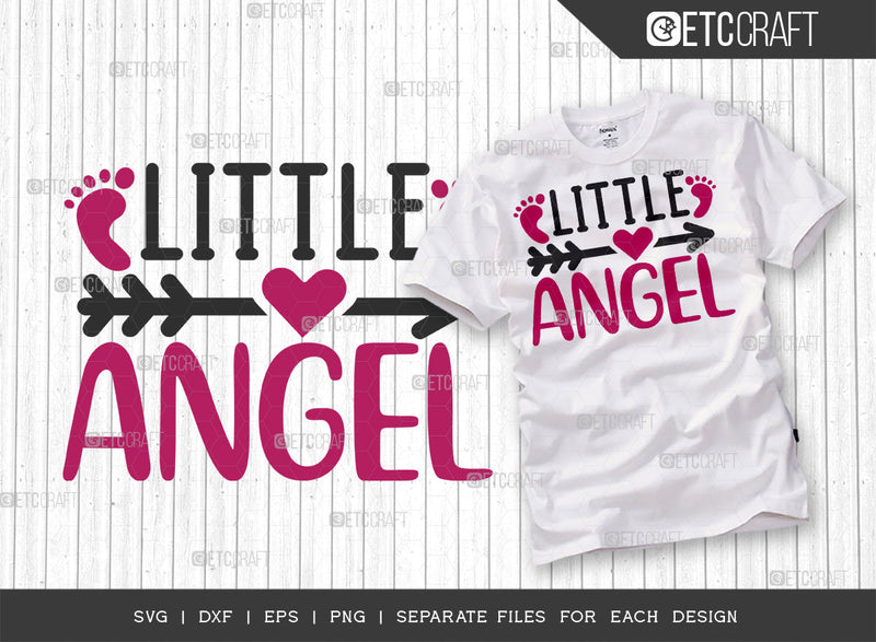 Little Angel SVG Cut File | Angel Svg | Newborn Svg | Child Svg | Cute ...