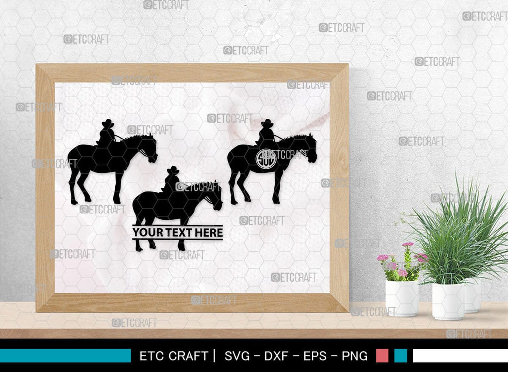 Little Cowboy Monogram, Little Cowboy Silhouette, Little Cowboy SVG ...