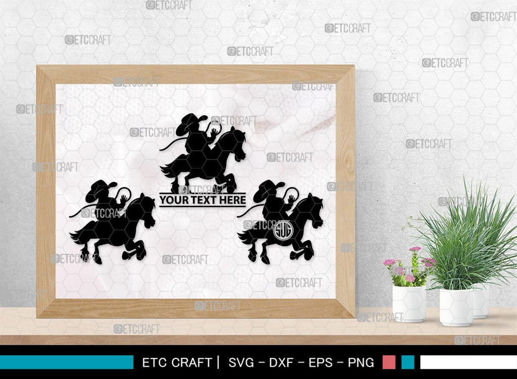 Little Cowboy Monogram, Little Cowboy Silhouette, Little Cowboy SVG ...