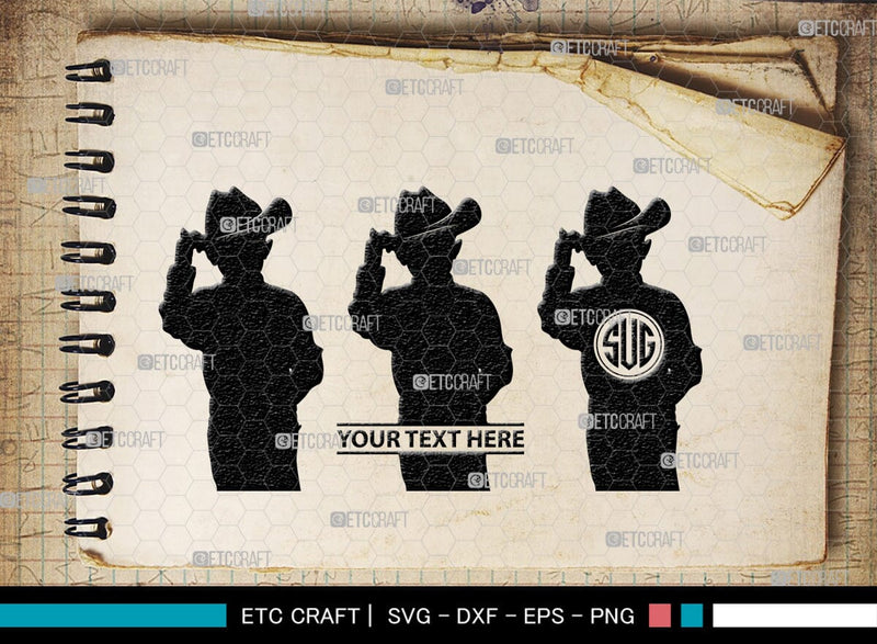 Little Cowboy Monogram, Little Cowboy Silhouette, Little Cowboy SVG ...