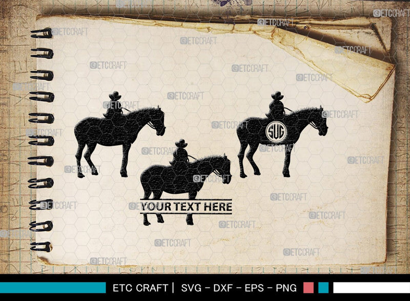 Little Cowboy Monogram, Little Cowboy Silhouette, Little Cowboy SVG ...