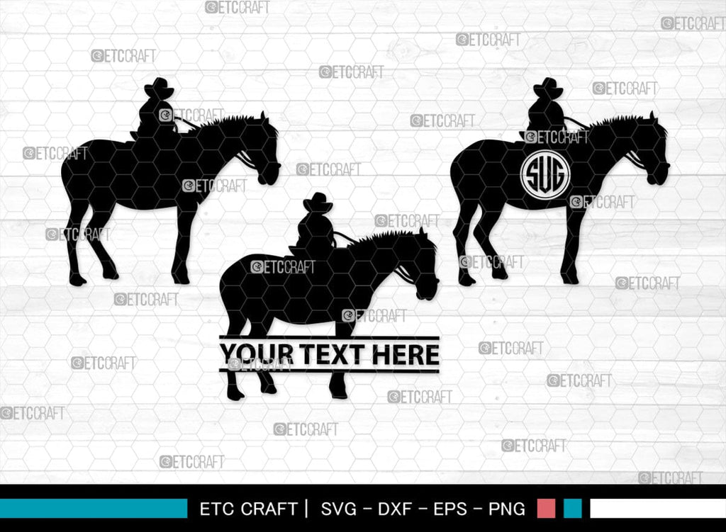 Little Cowboy Monogram, Little Cowboy Silhouette, Little Cowboy SVG ...