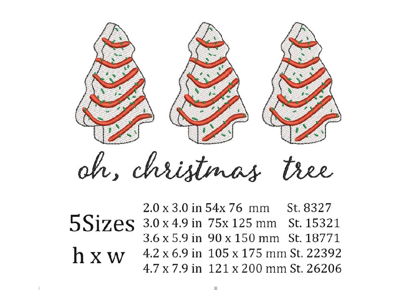 Little Debbie Christmas tree cake embroidery design, 5 sizes, digital ...