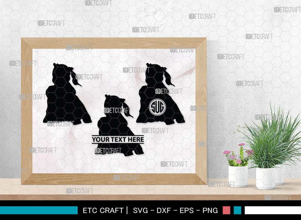 Little Girl Monogram, Little Girl Silhouette, Little Girl SVG, Child ...