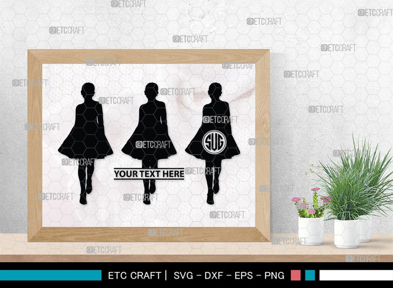 Little Girl Monogram, Little Girl Silhouette, Little Girl SVG, Child G ...