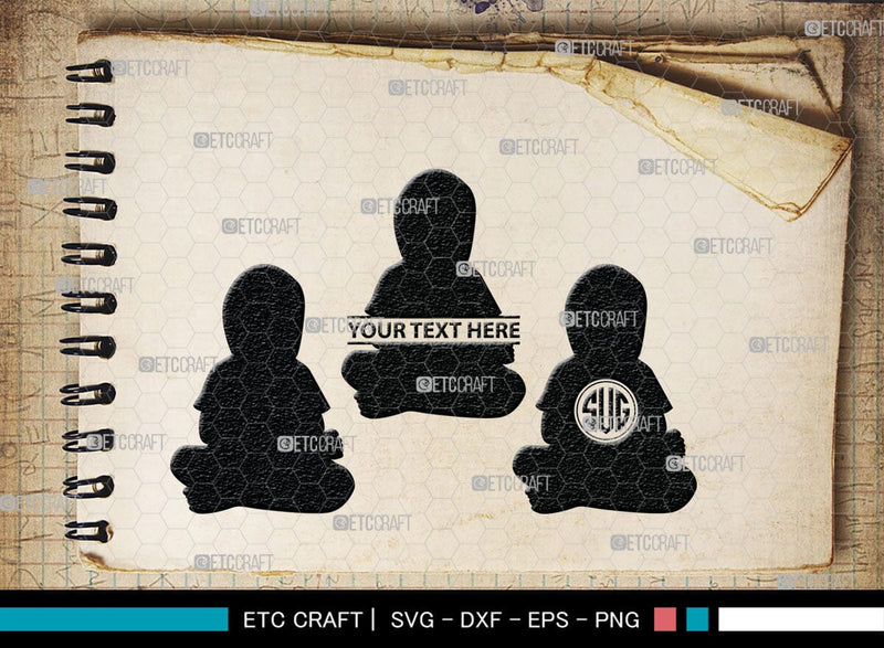 Little Girl Monogram, Little Girl Silhouette, Little Girl SVG, Child ...